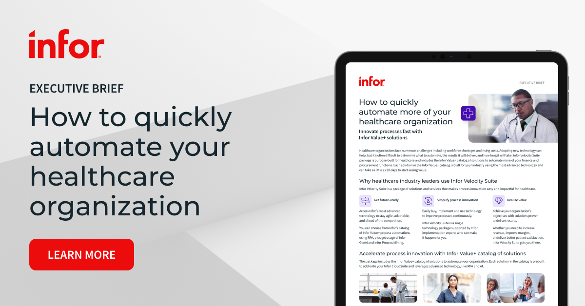 Infor Value+ for healthcare | Executive Brief | Infor