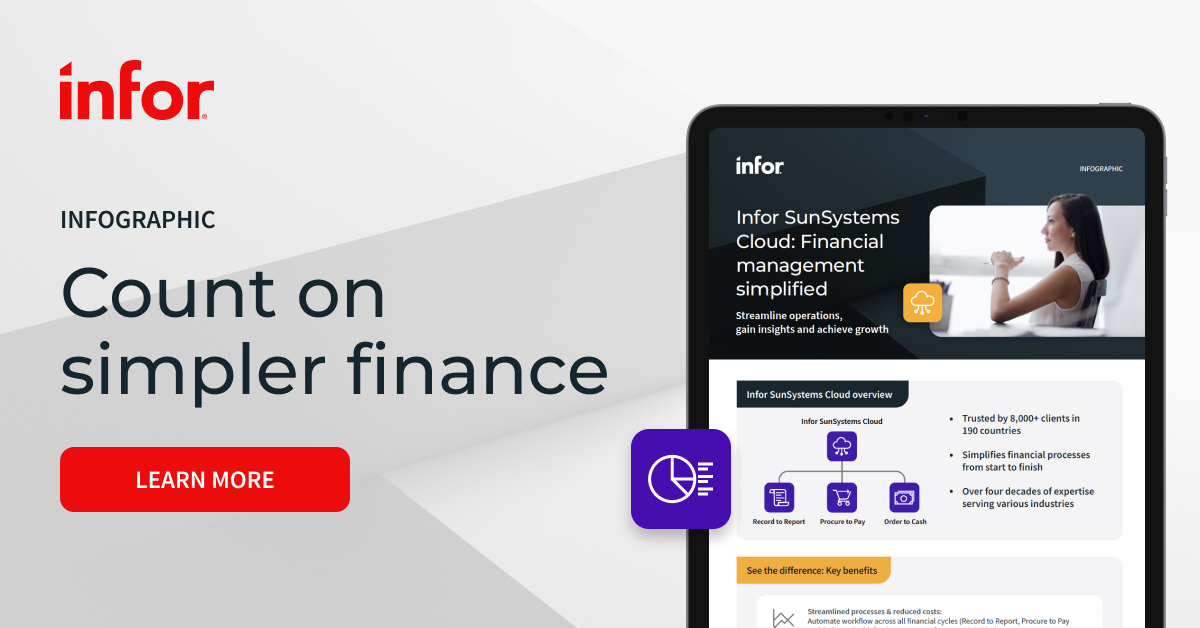 Streamline finance operations and fuel growth | Infographic | Infor