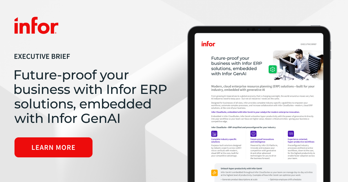 Infor generative AI for growth and enhanced productivity