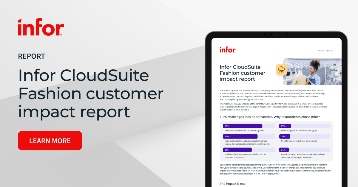 Infor CloudSuite Fashion customer impact report | Infor
