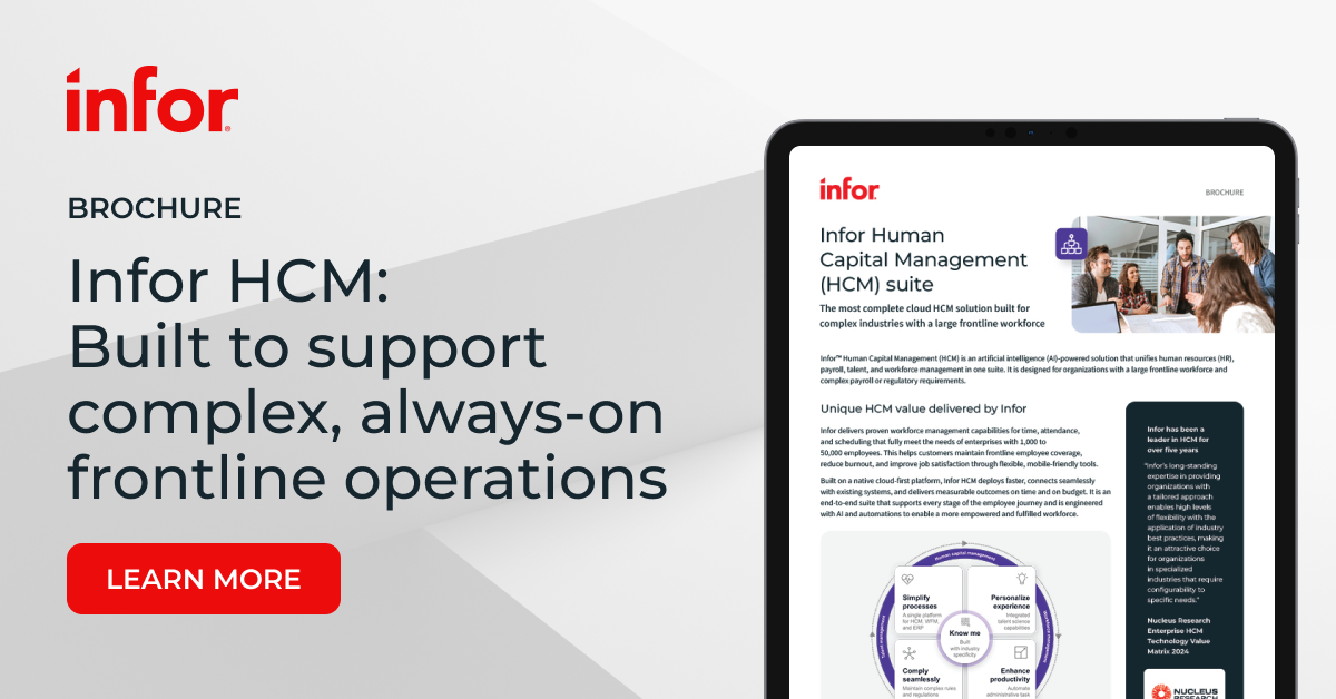 Cloud human capital management suite for frontliners | Infor