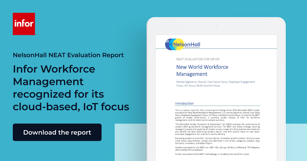 NelsonHall NEAT Evaluation | Workforce Management | Infor