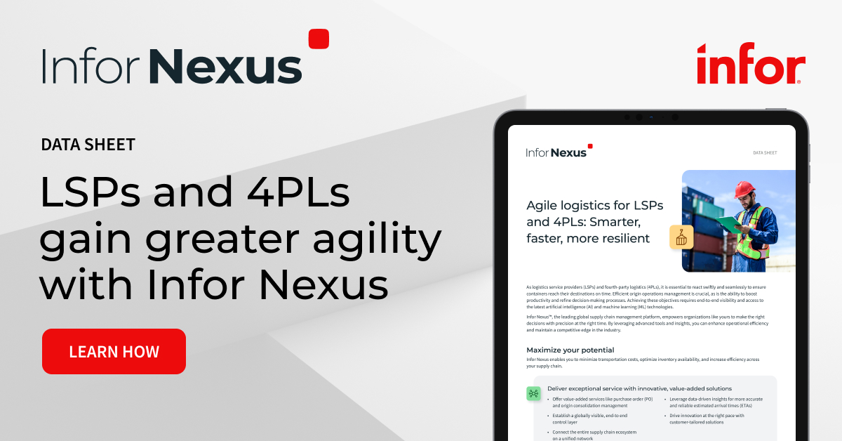 Agile logistics for LSPs and 4PLs | Data sheet | Infor