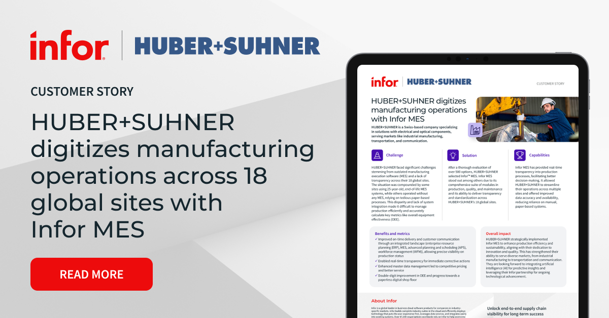HUBER+SUHNER | Customer story | Infor