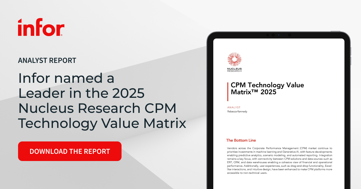 Nucleus CPM Technology Value Matrix 2025 | Report | Infor