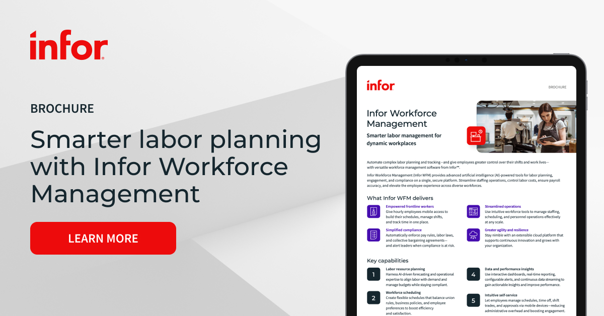 Smarter labor management with Infor WFM | Infor