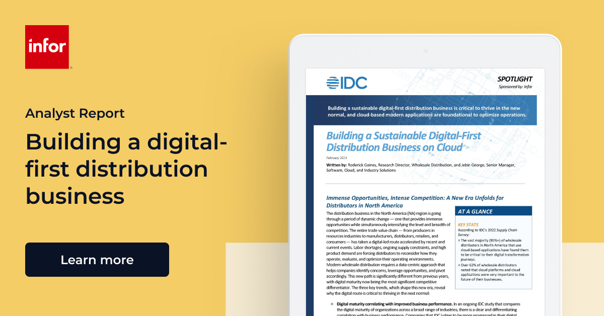 Digital Evolution in Distribution | IDC Analyst Report | Infor