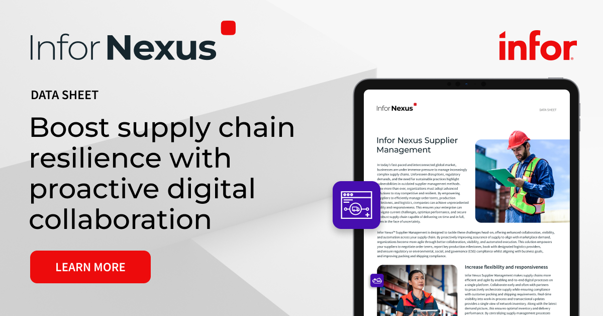 Infor Nexus Supplier Management Data Sheet