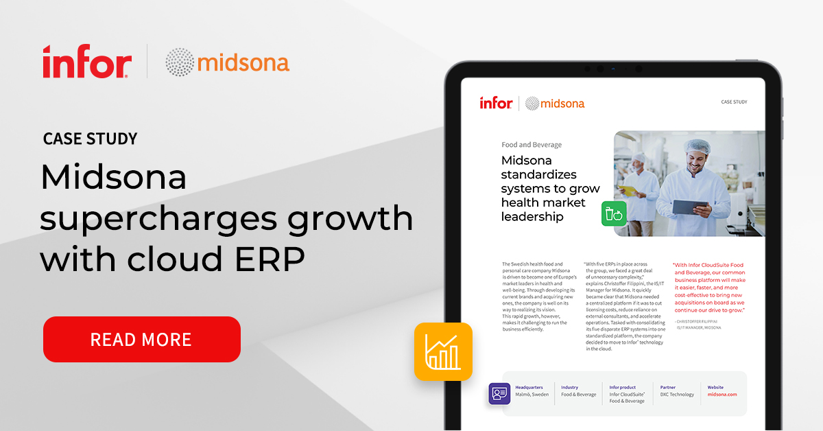 Midsona case study | Food & beverage ERP | Infor
