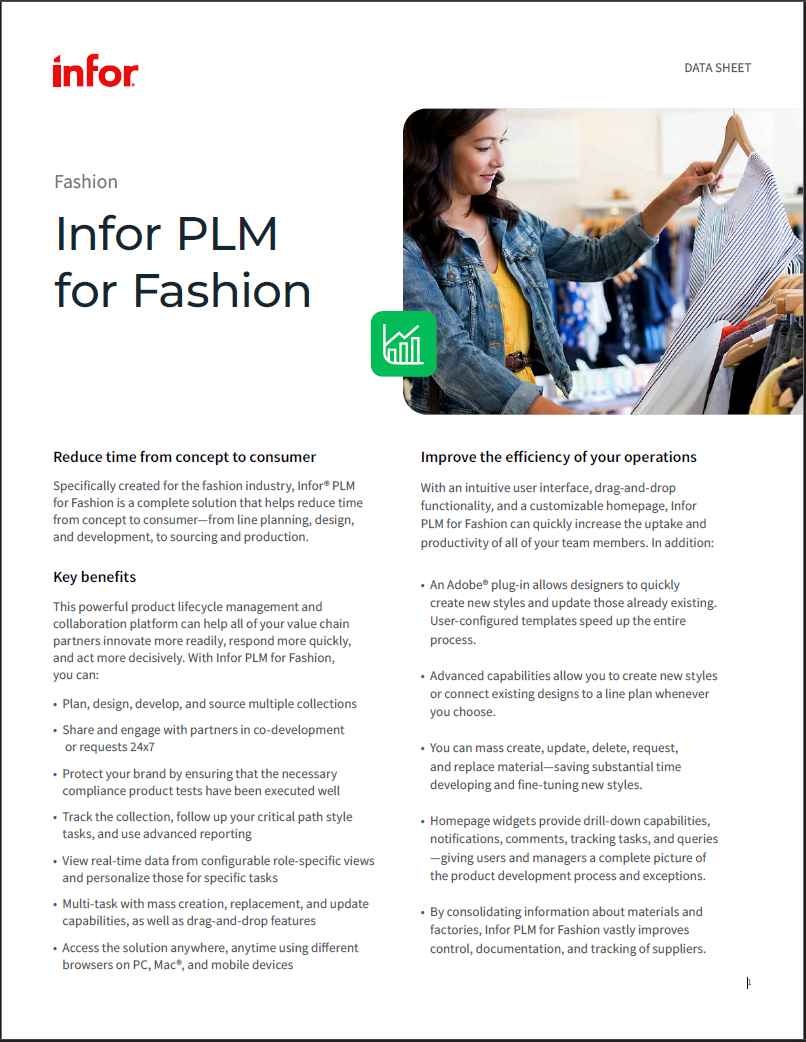 PLM for Fashion | Data sheet | Infor