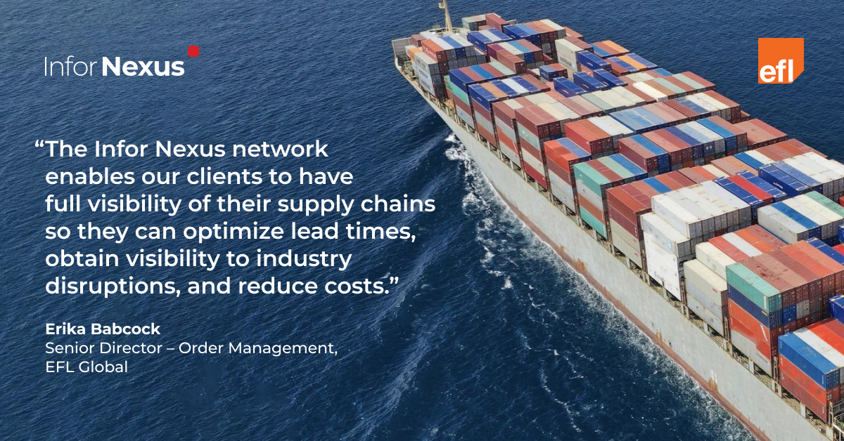 EFL Global Sets Sail with Infor Nexus