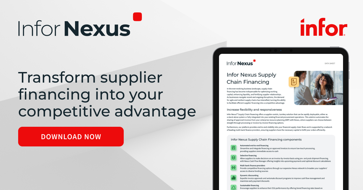Infor Nexus Supply Chain Financing | Data sheet | Infor