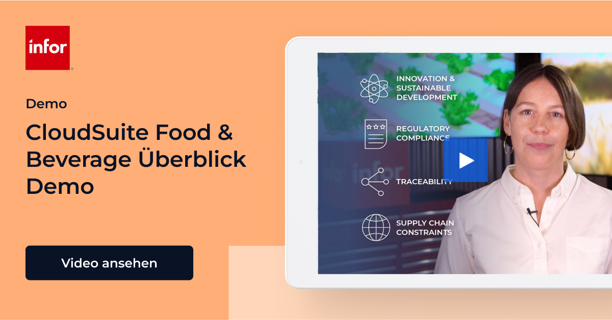 Cloud ERP für Lebensmittel und Getränke | Demo | Infor