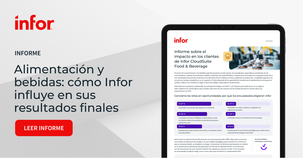 Impacto en los clientes de CloudSuite Food & Beverage | Infor