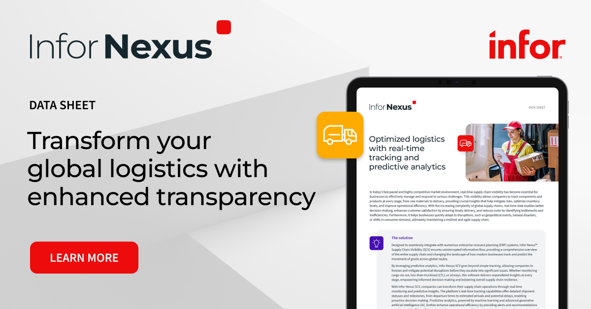 Transform supply chain logistics with Infor Nexus SCV