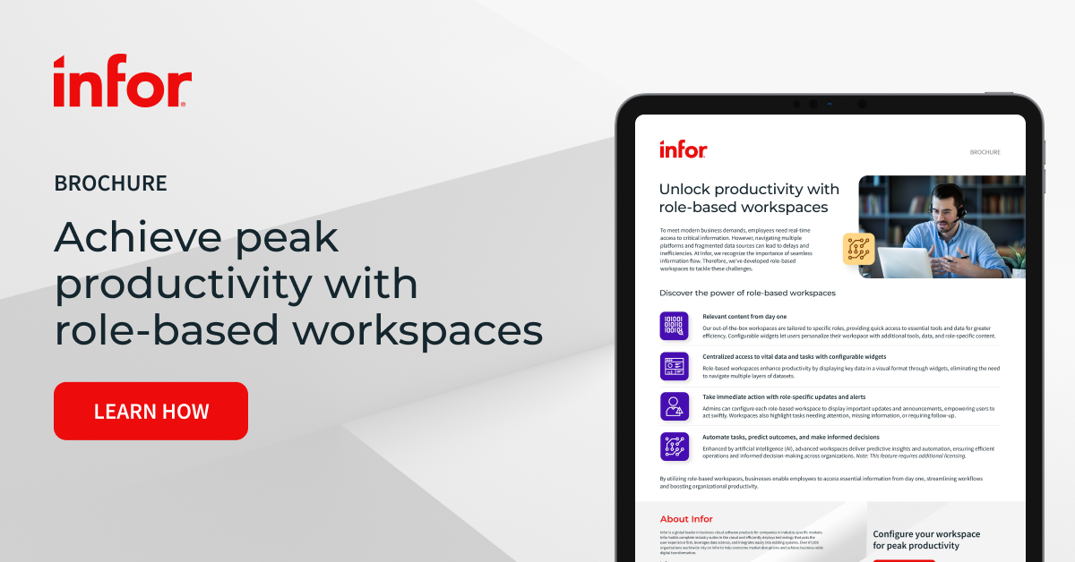 Power up productivity with Infor's role-based workspaces