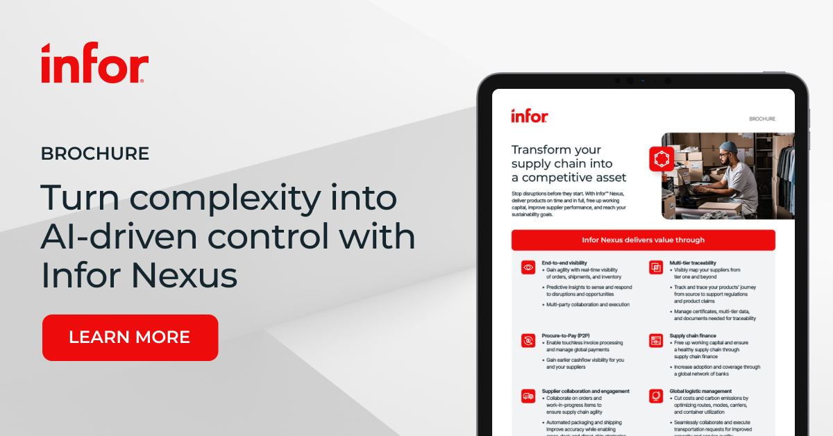 Build strategic supply chains with Infor Nexus | Infor