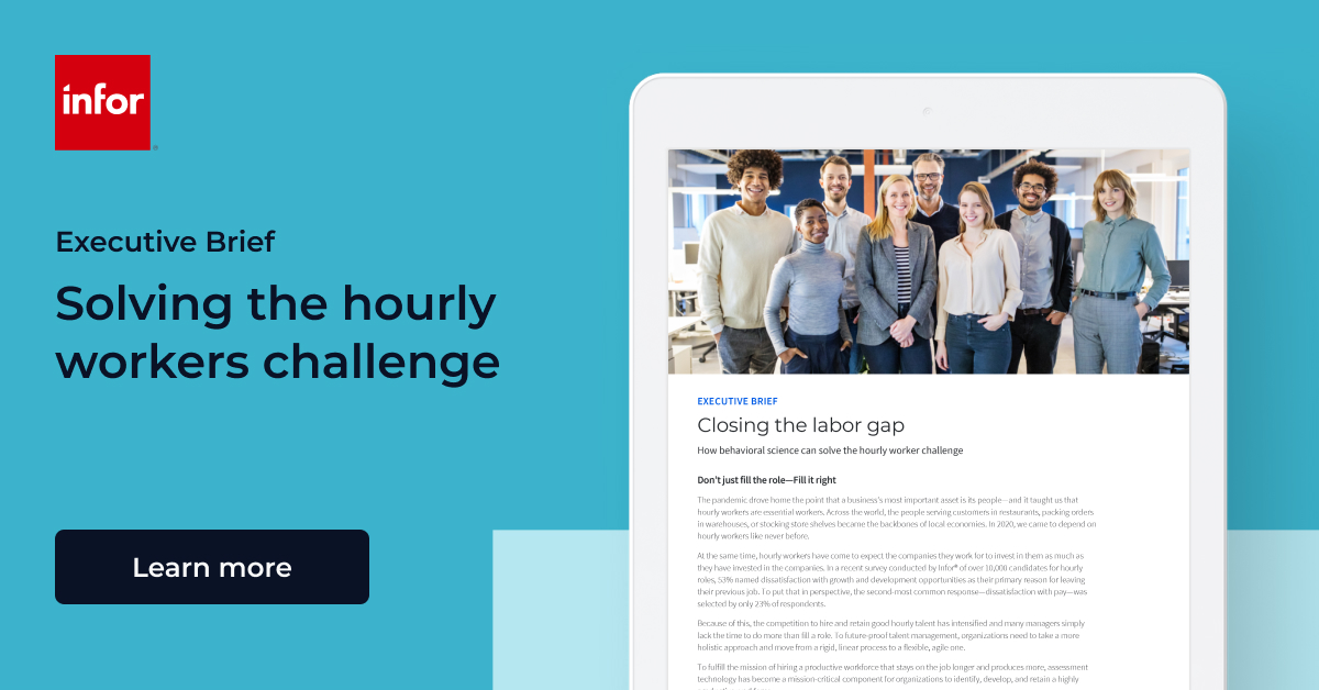 Solving hourly workers challenge | Talent Science Executive Brief | Infor