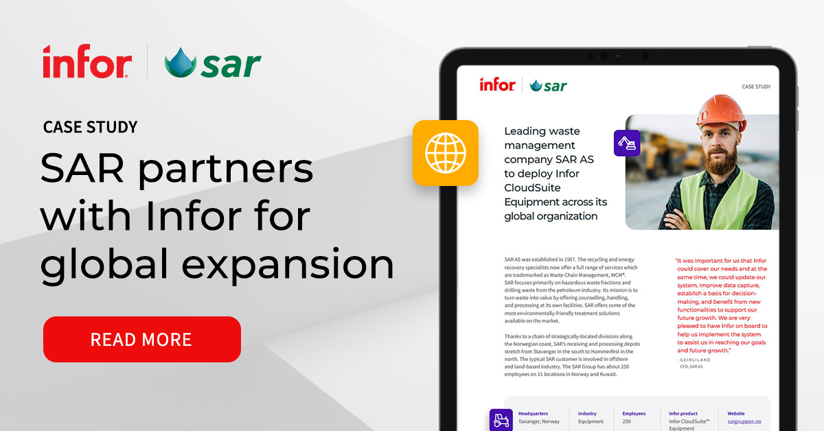 SAR AS waste management | CloudSuite Equipment case study | Infor